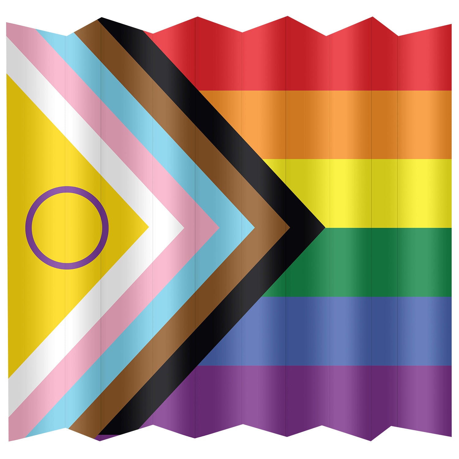Progressive Pride Theme Folded Paper Supporter's Banner – B-Loony Shop