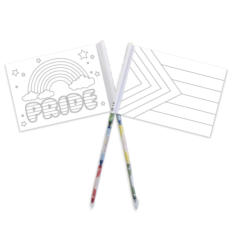 Pride Theme Original DoodleFlag® Colouring In Flag (Includes 4 Crayons ...